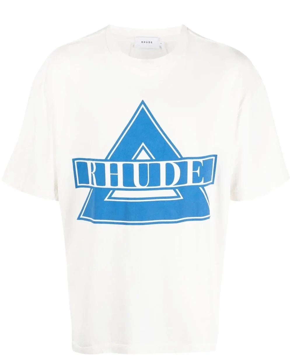 Rhude Blue Triangle Logo Print in White – Label Lounge